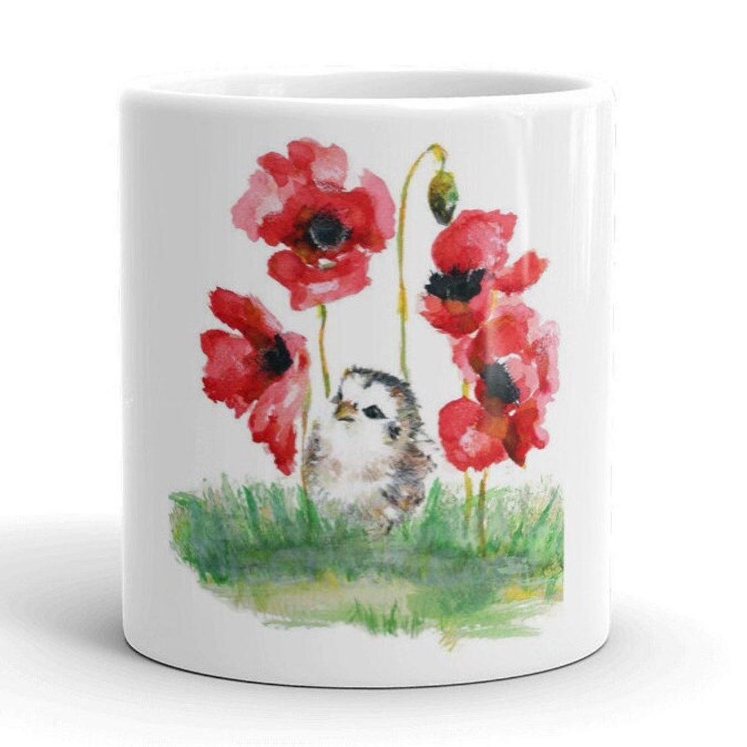 Baby Chick Mug Chicken Lover Gift Cute Chick With Poppies - Etsy