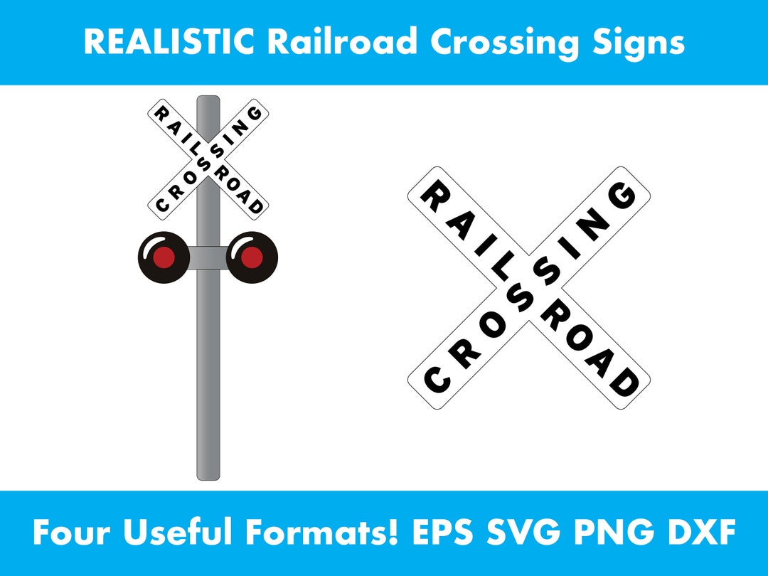 Railroad Crossing Signage. Real Highway Font. Two Sign Bundle. EPS, SVG ...