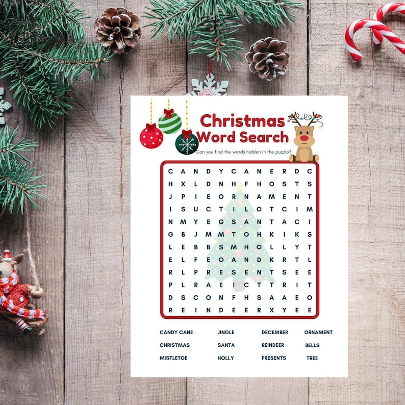 Christmas Word Search, Party Games, Word Search, Holiday Games - Etsy