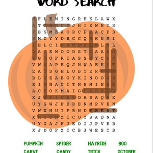 Halloween Word Search - Etsy