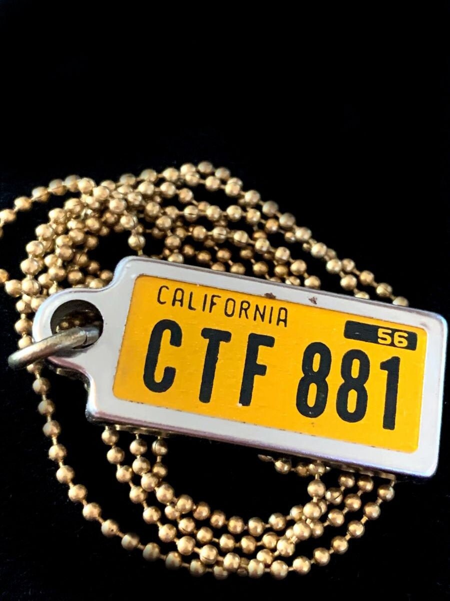 Vintage California Miniature License Plate Necklace - Etsy