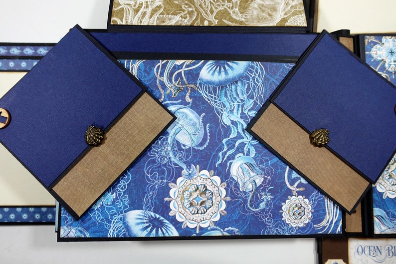 Ocean Themed Mini Album, DIY Scrapbook Tutorial, Photo Book Pattern ...