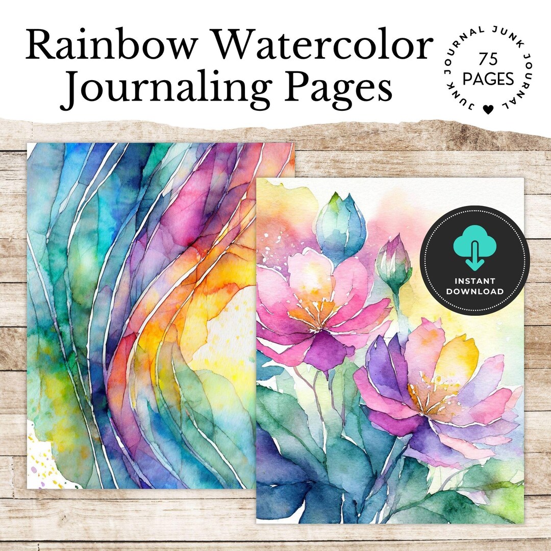 Watercolor Rainbow Paper Collection - Etsy