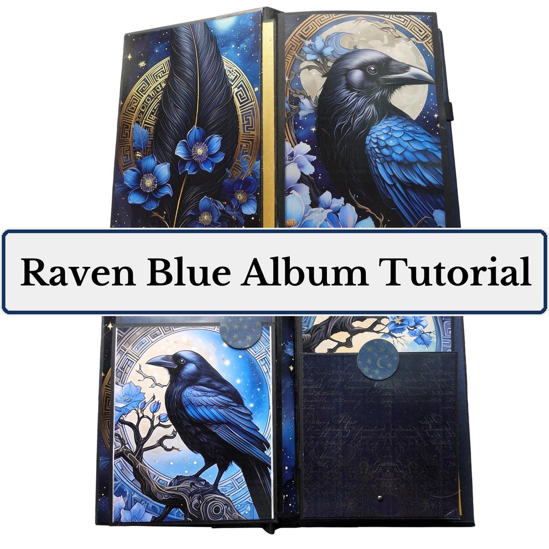 Raven Blue Scrapbook Album Tutorial: Video & PDF Cutting Guide (digital ...