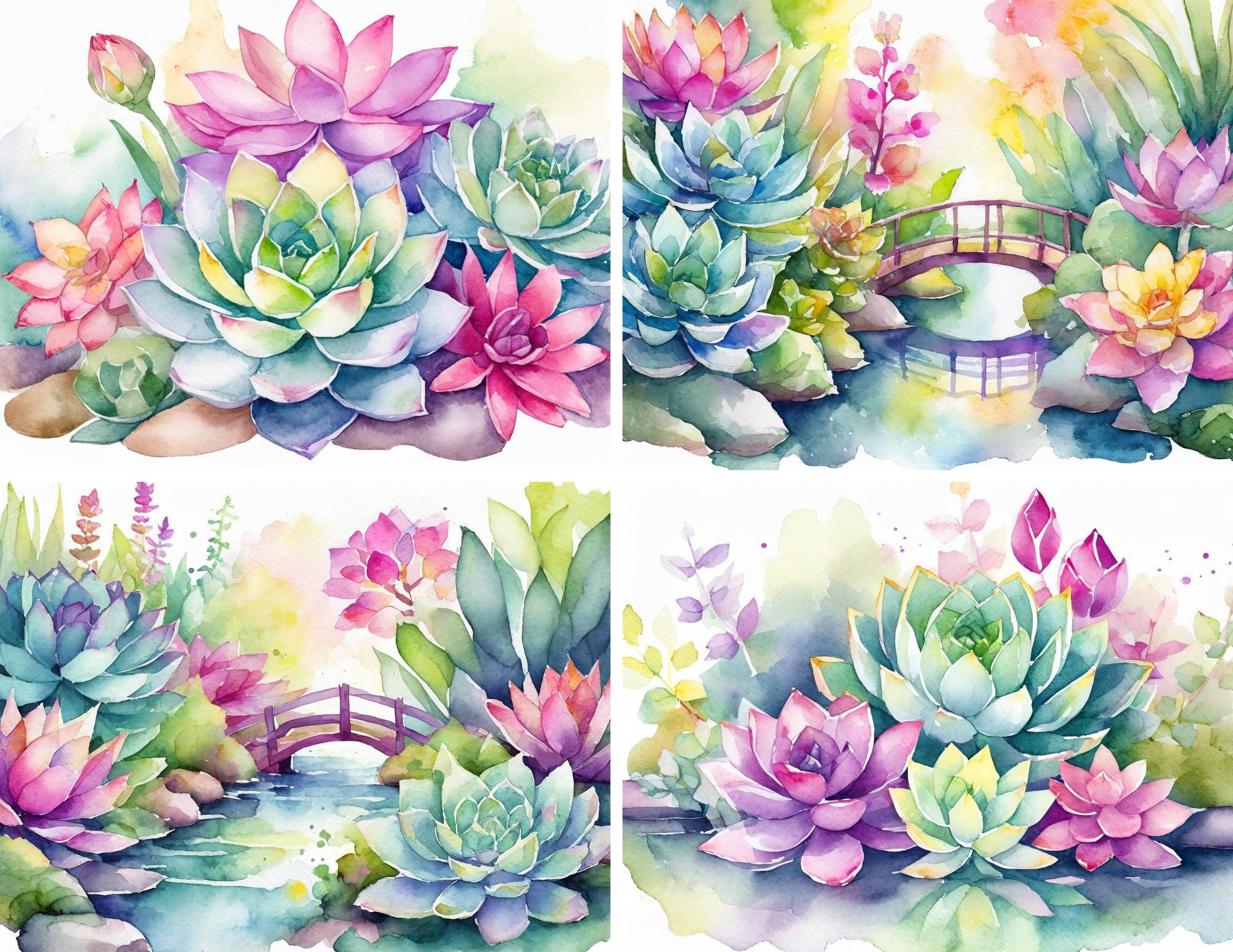 Watercolor Rainbow Bundle - Video Tutorial, PDF Cutting Guide and Huge ...