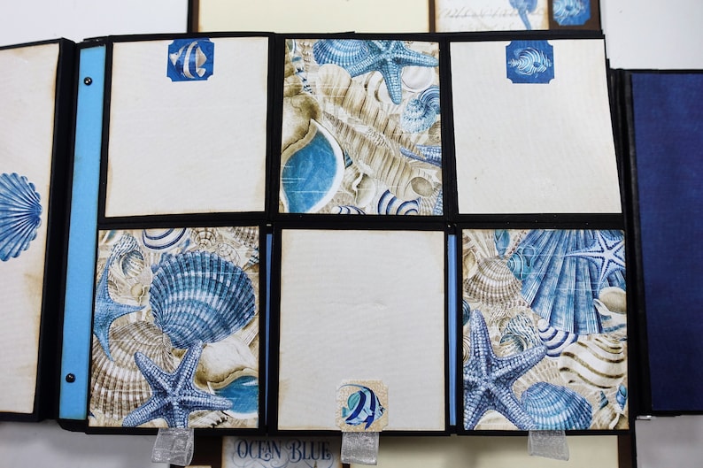 Ocean Themed Mini Album, DIY Scrapbook Tutorial, Photo Book Pattern ...