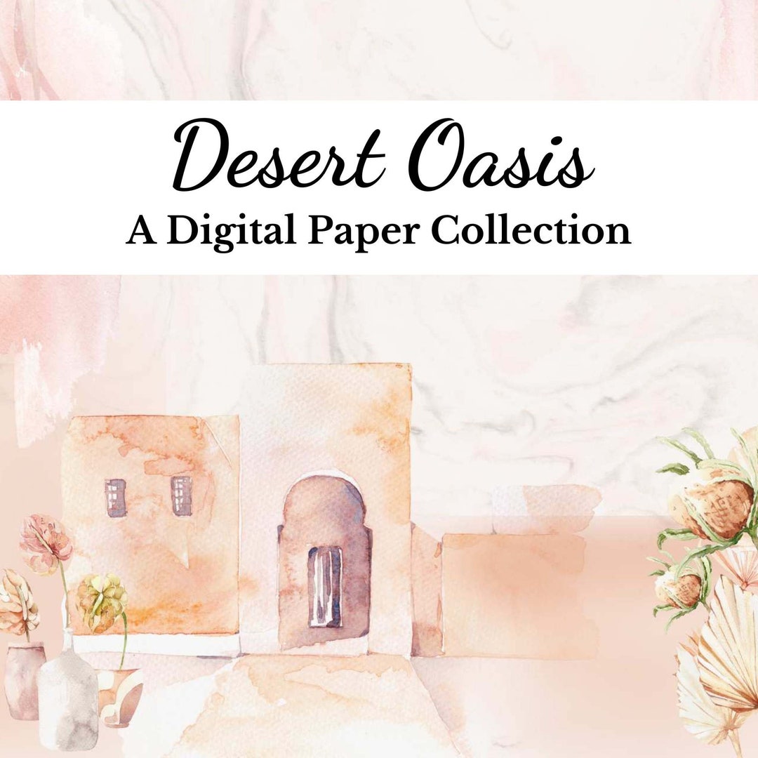 Digital Paper Collection - Desert Oasis, Crafting Printable Kit, Junk ...