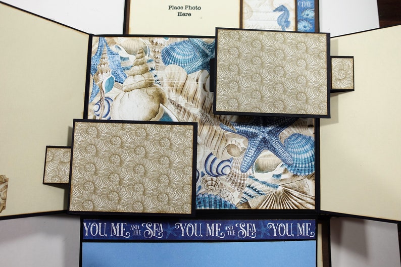 Ocean Themed Mini Album, DIY Scrapbook Tutorial, Photo Book Pattern ...