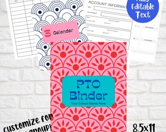 Editable Canva Template PTO Binder for President Form Templates Tracker ...