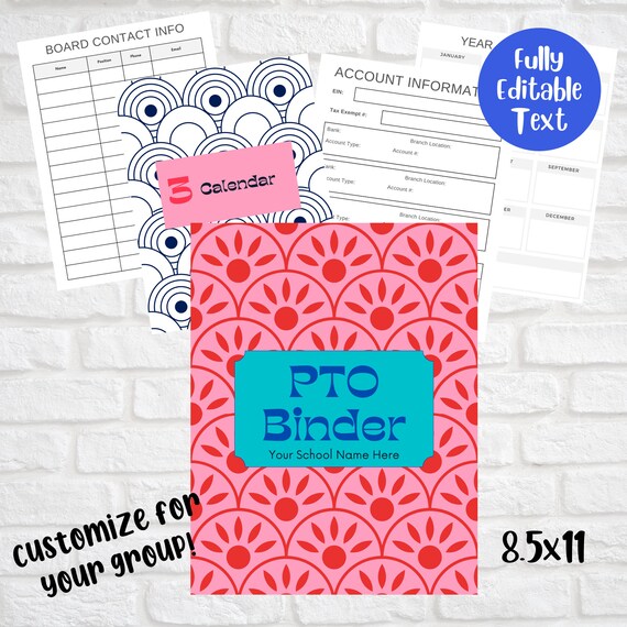 Editable Canva Template PTO Binder for President Form - Etsy