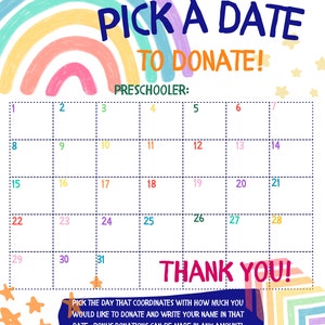 Pay a Day Fundraiser Spring Calendar Pto School Preschool Athletics Pta ...