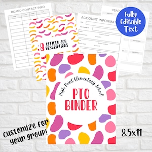 Editable Canva Template PTO Binder for President Form Templates Tracker ...