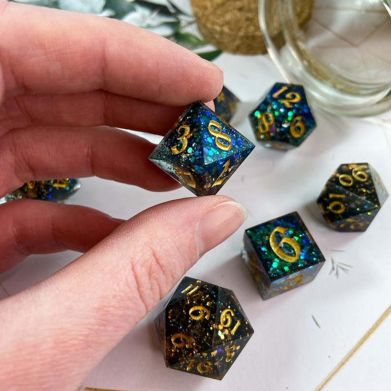Dragon's Mystery Double Cast Dice Set 8 Pieces D&D - Etsy