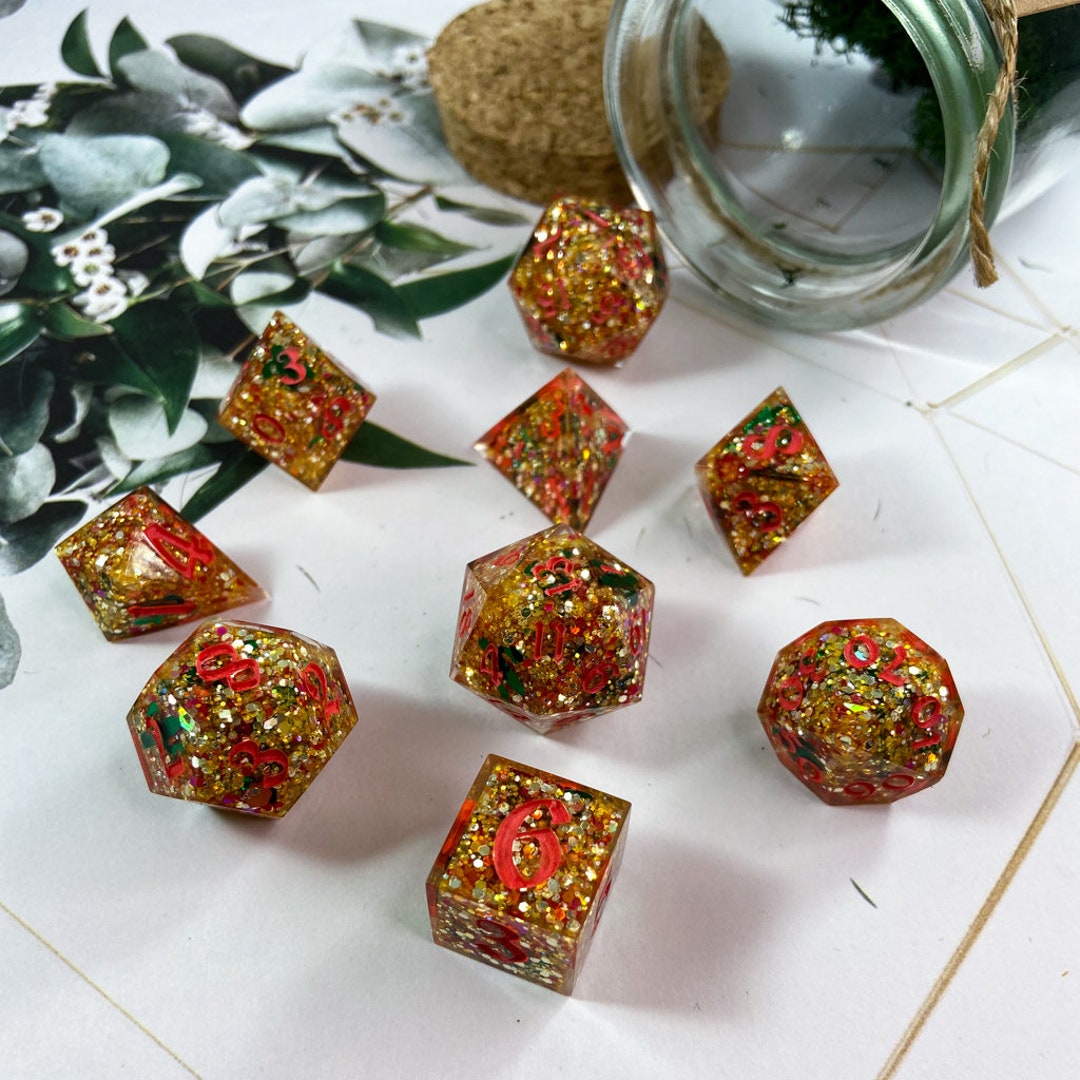 Cactus Blossom Double Cast Dice Set - 8 Pieces - D&D, TTRPG, Dnd Dice ...