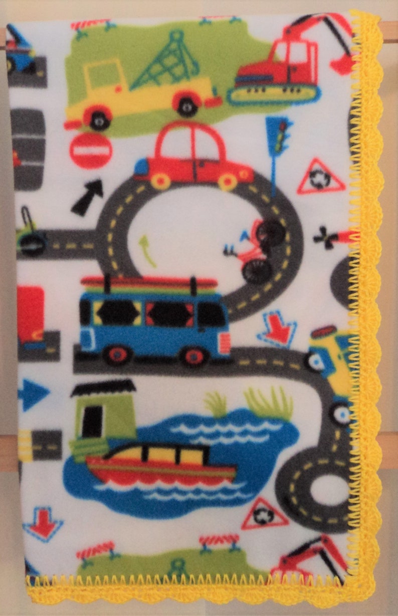 City Cars and Trucks and Road Baby / Toddler Fleece Blanket With ...