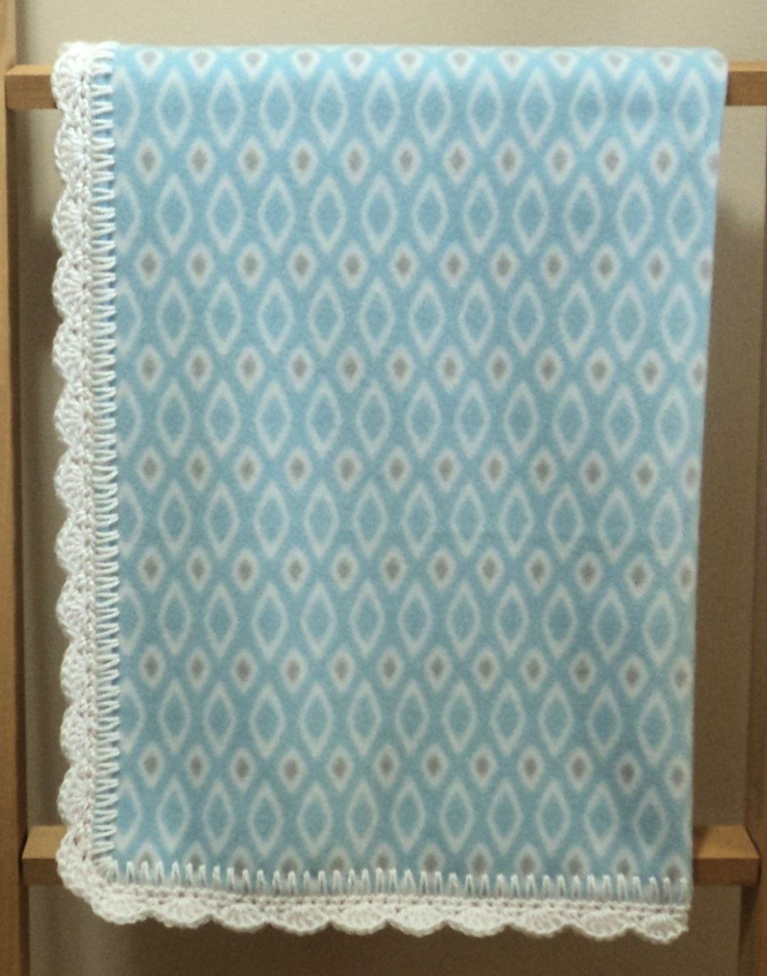 Baby Blue Diamond Baby / Toddler Fleece Blanket - Ready to Ship - Etsy