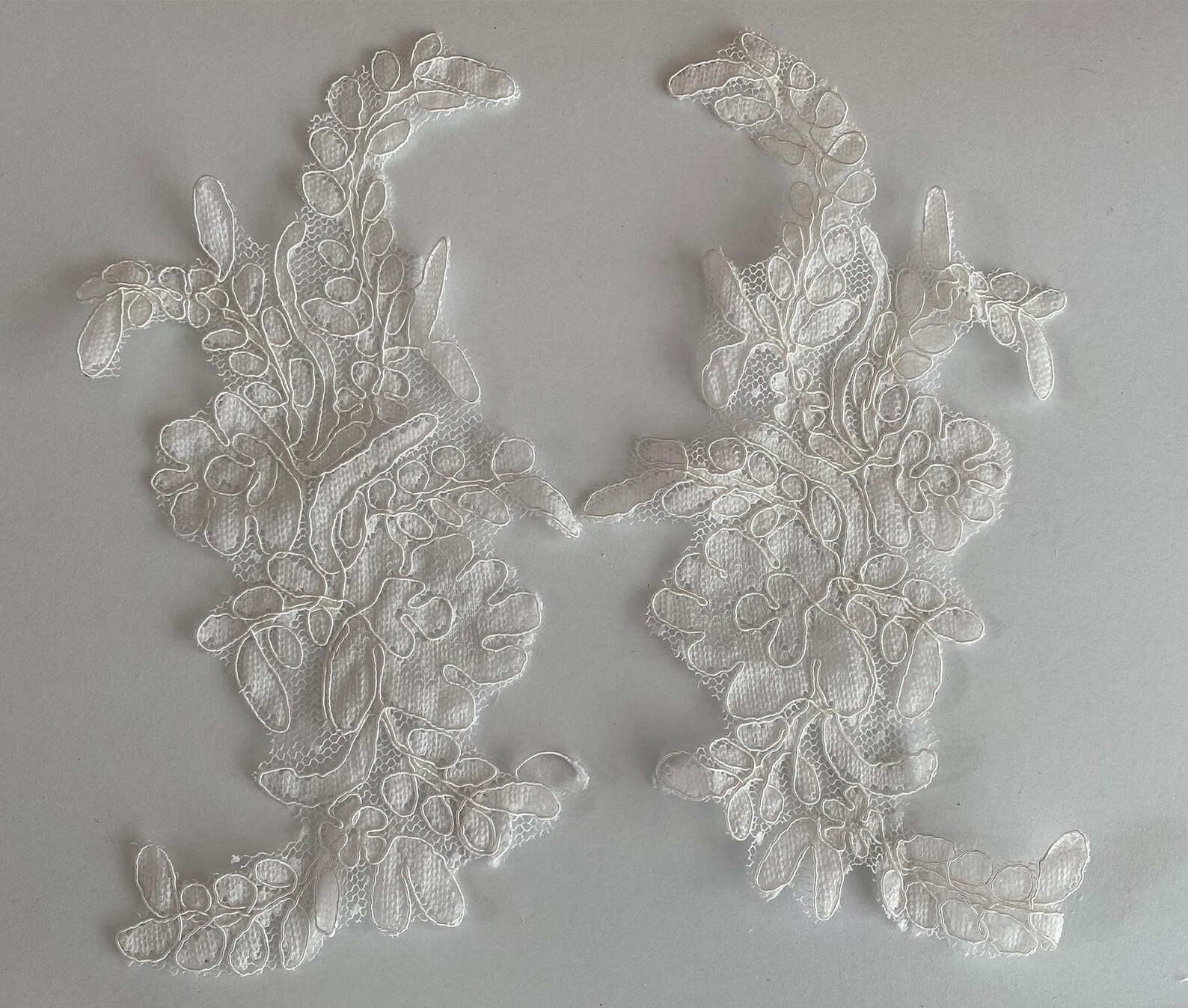 Bundle 10pcs Ivory Lace Applique Sew on Embroidered Floral Tulle Lace ...