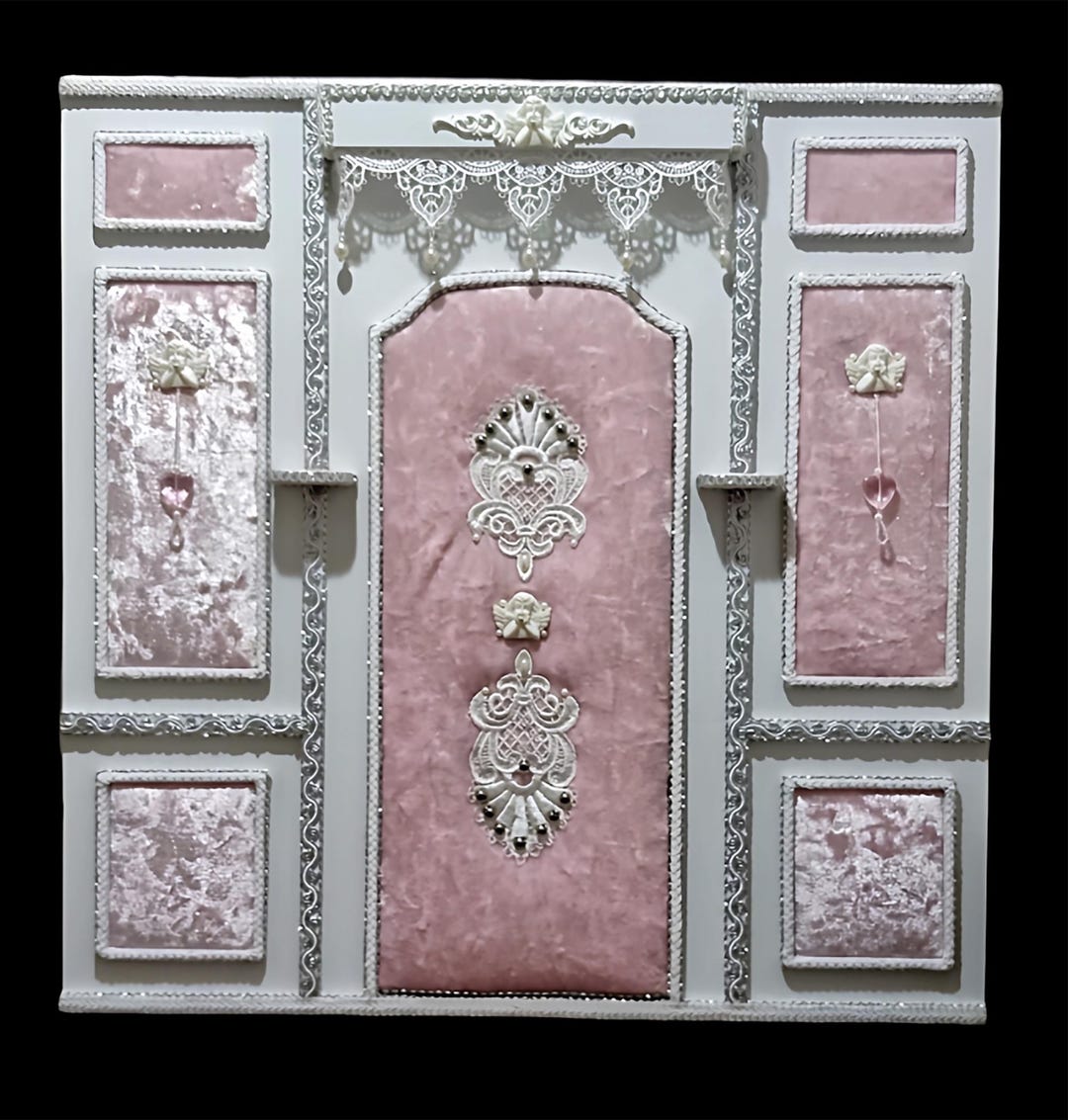 Handmade Miniature Background Board PVC Lace Wall Panel Dollhouse ...