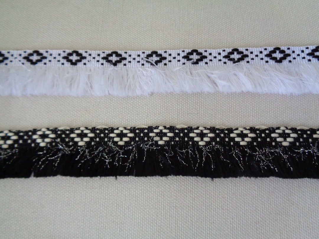 Craftuneed Black or White Braid Trim Fringe Trim for Dress Hem Edging ...