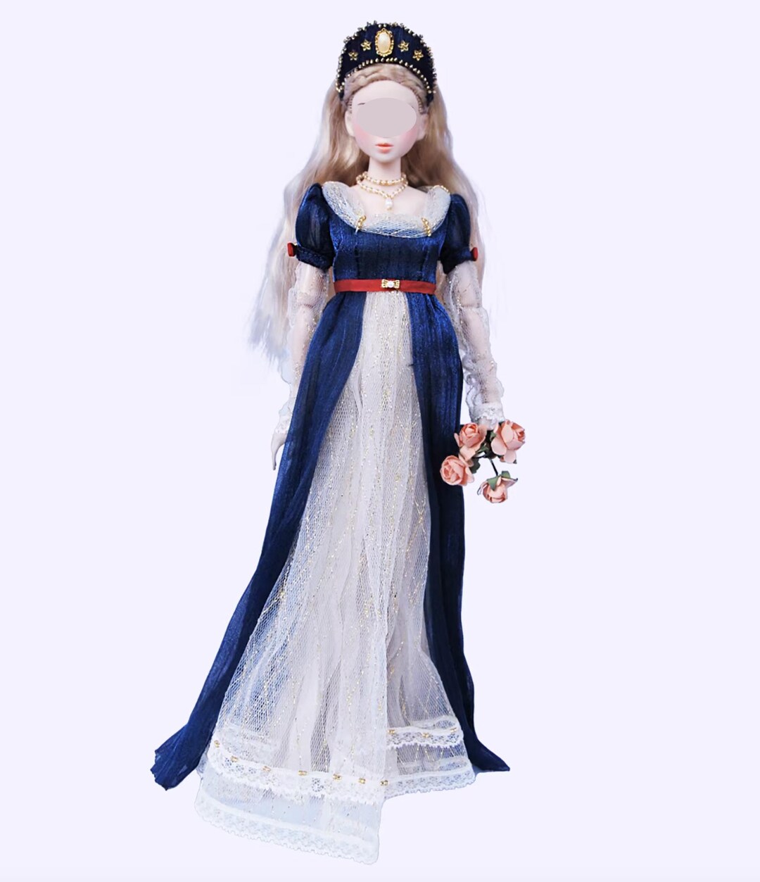 Handmade 1:6 Scale Vintage Romantic Doll Dress – Court Style Gown With ...