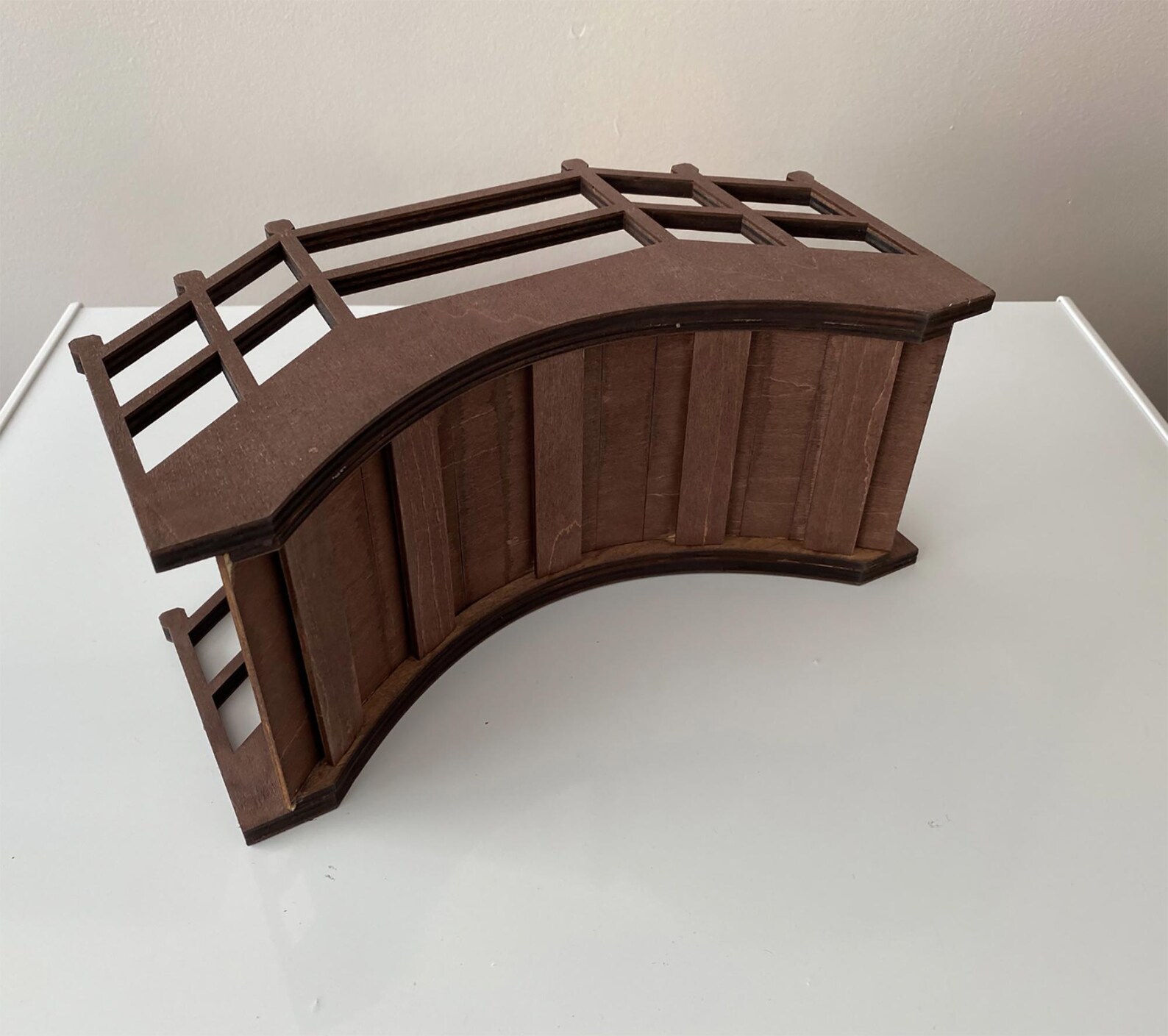 1:6 Scale Dollhouse Traditional Japanese Style Wooden Arch Bridge ...