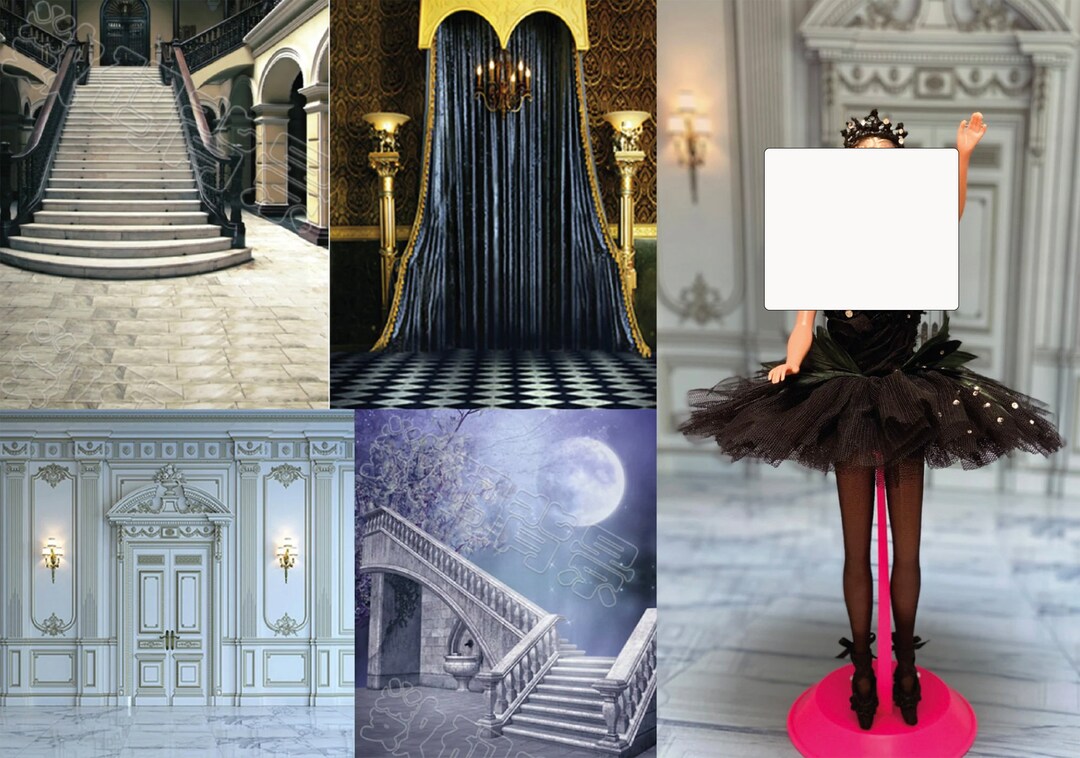 Craftuneed 1:6 Doll Backdrop Miniature Dollhouse Fabric Background ...