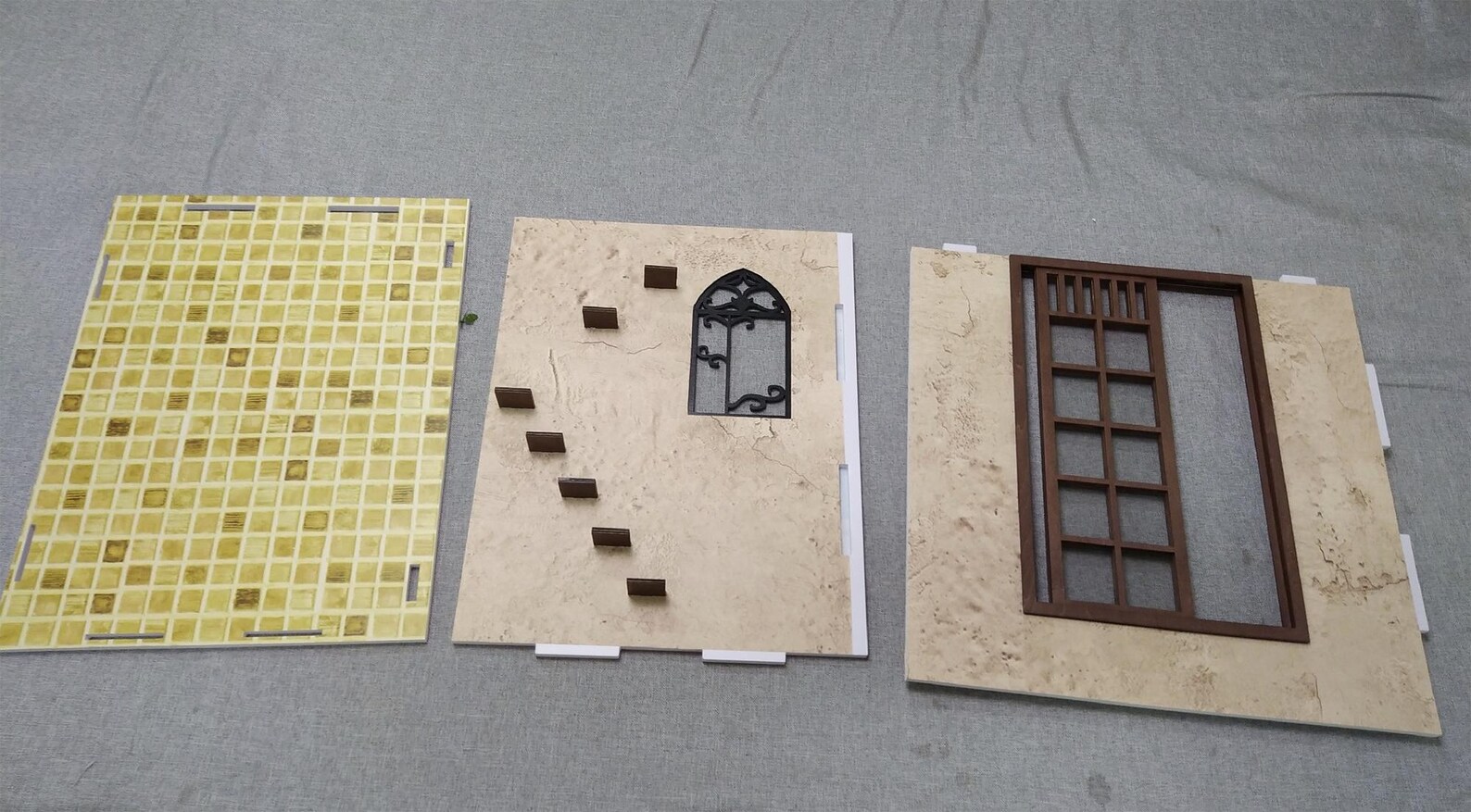 1:6 Miniature Garden Scene Dollhouse Kit – Pre-furnished Panels Flat ...