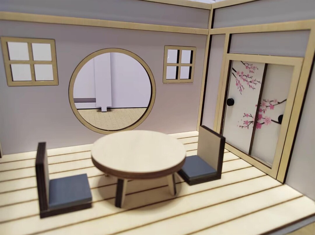 1:12 Scale Dollhouse Room Kit – Japanese Style Miniature Scene, Flat ...