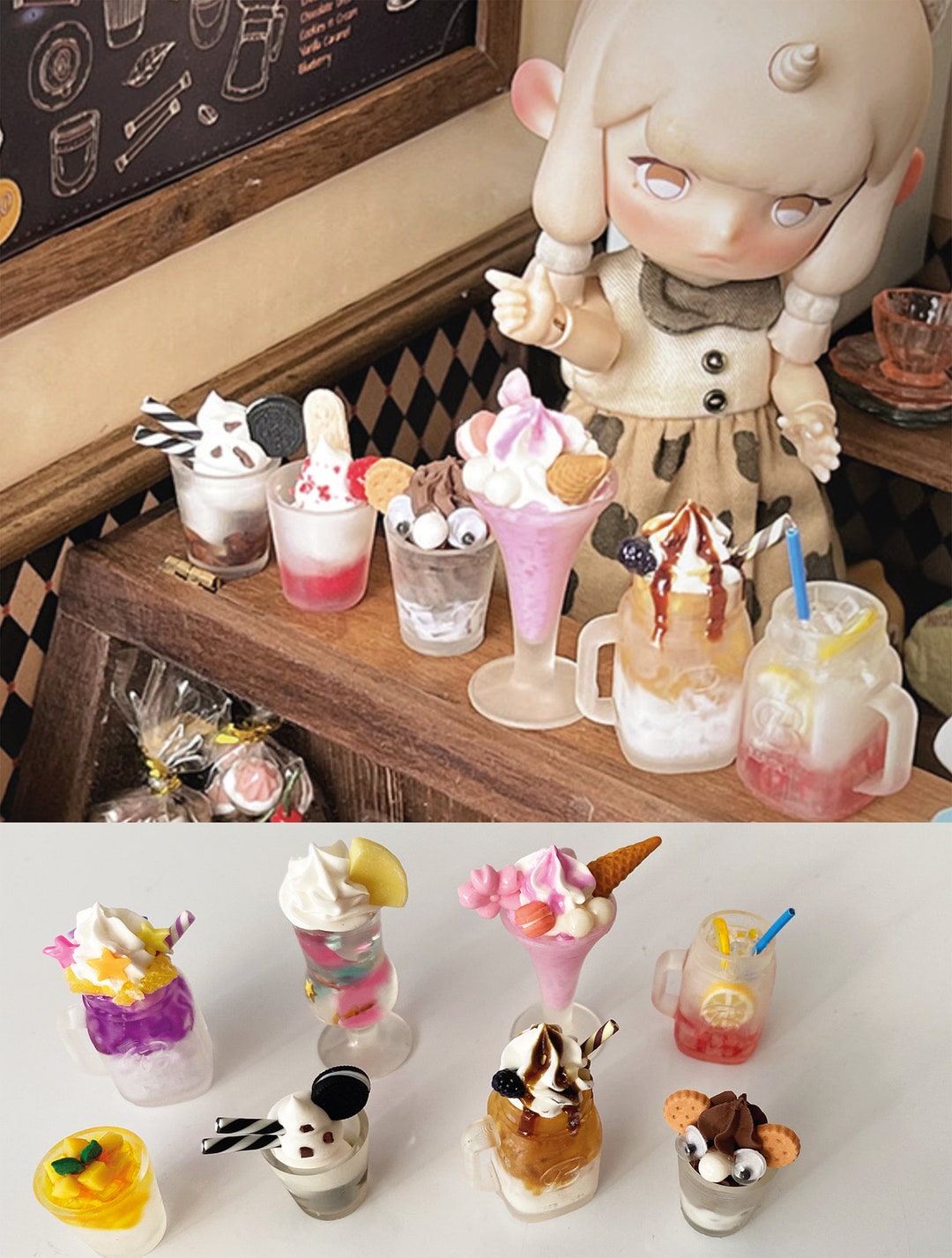 Craftuneed 1:6 Handmade Miniature Dollhouse Mini Party Punch Assorted ...