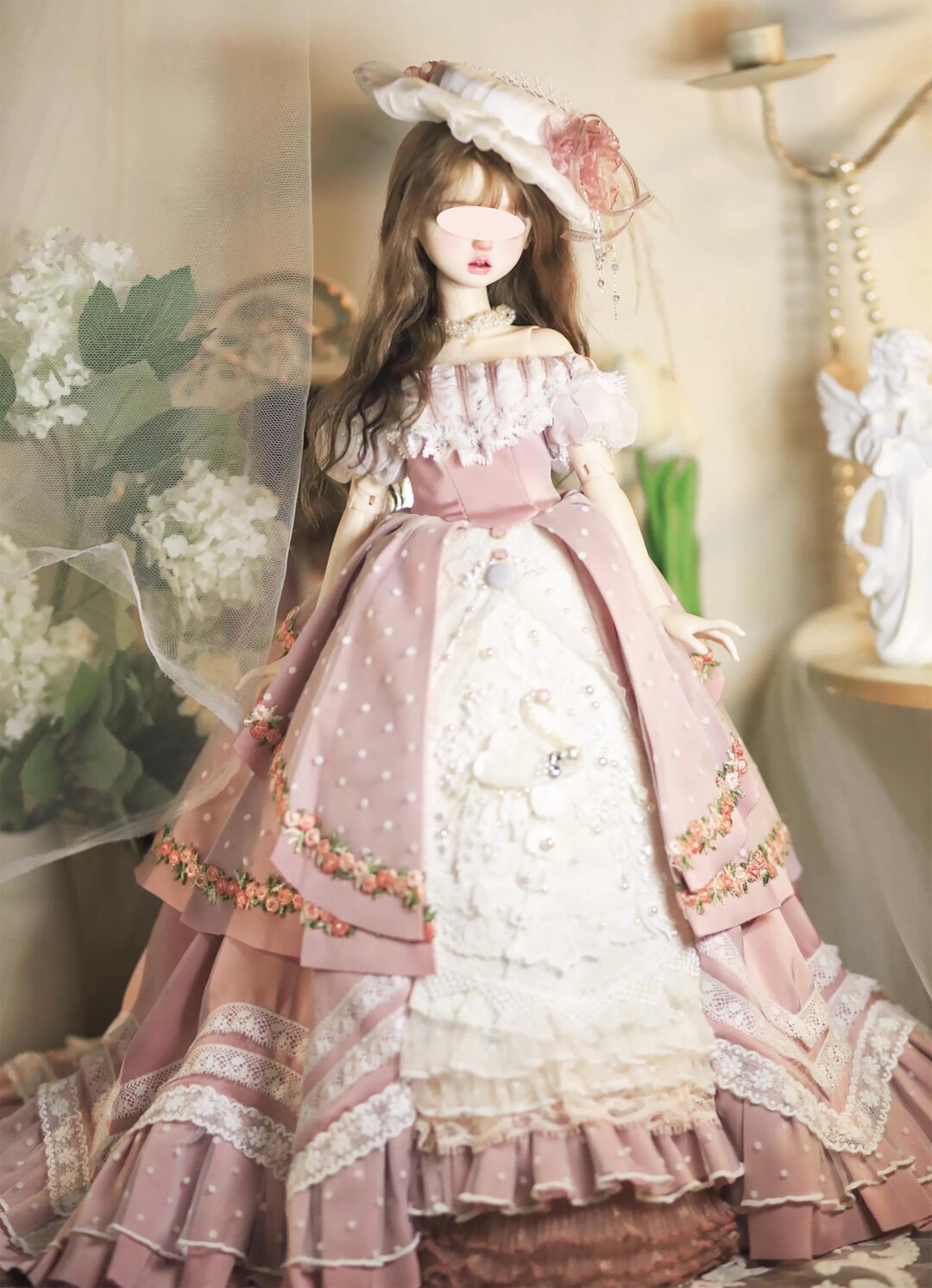 Handmade Victorian Romantic Doll Outfit 1/6 1/4 1/3 Scale Miniature ...