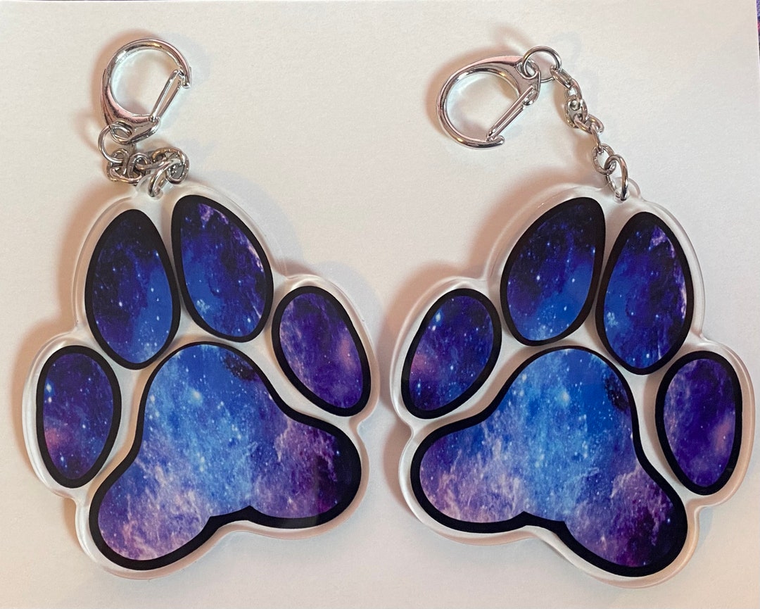 Galaxy Paw-print Keychain - Etsy