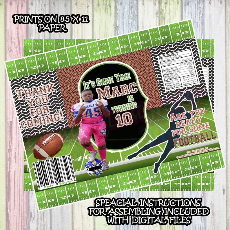 FOOTBALL Thème Chip Bag Sports Party Bag Sports Custom Chipbag - Etsy ...