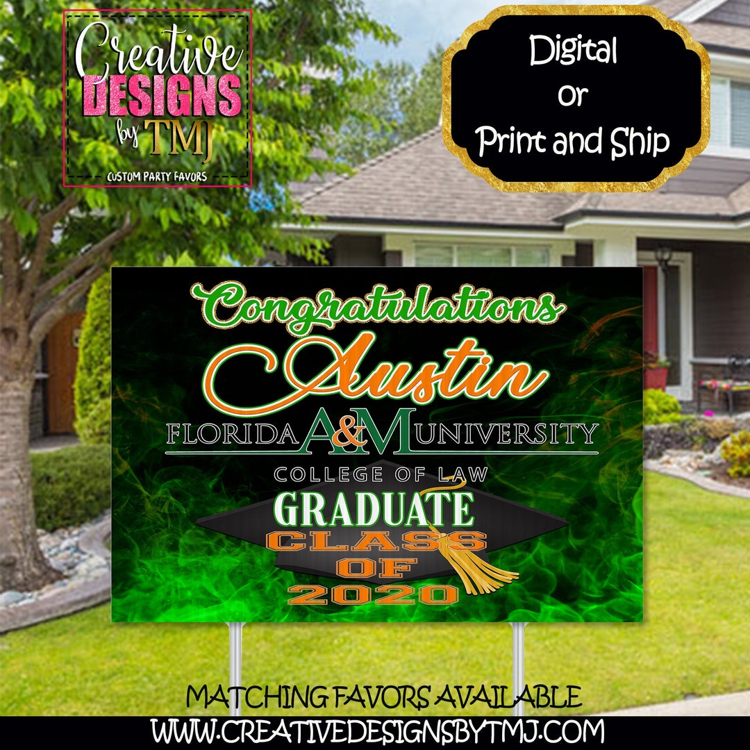 FAMU GRADUATION LAWN Sign Personalized Graduation Lawn Sign Customized ...
