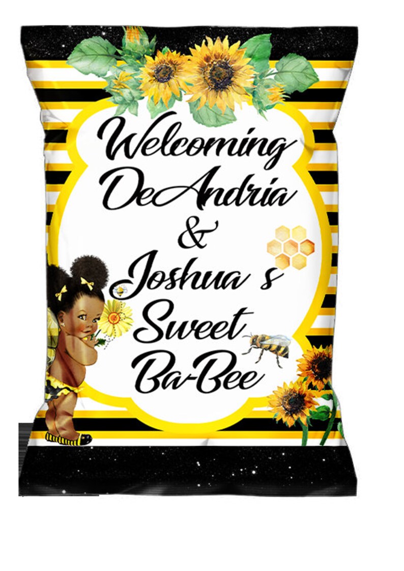HONEY BEE Chip Bag Bumble Bee Chip Bags Afro Baby Party Favor - Etsy