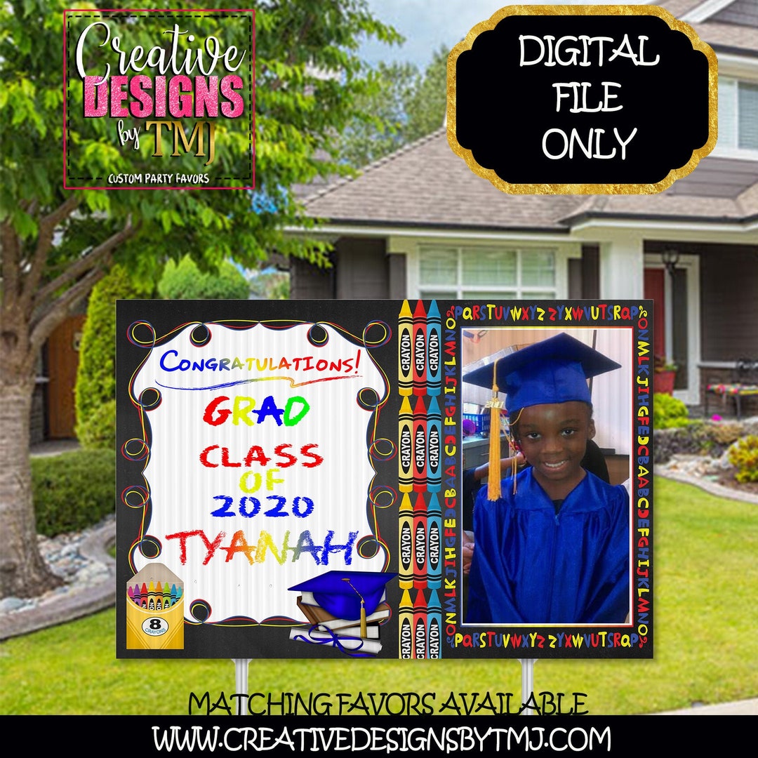 KIDS GRADUATION LAWN Sign Pre-k Graduation Sign Kids Graduation Sign ...