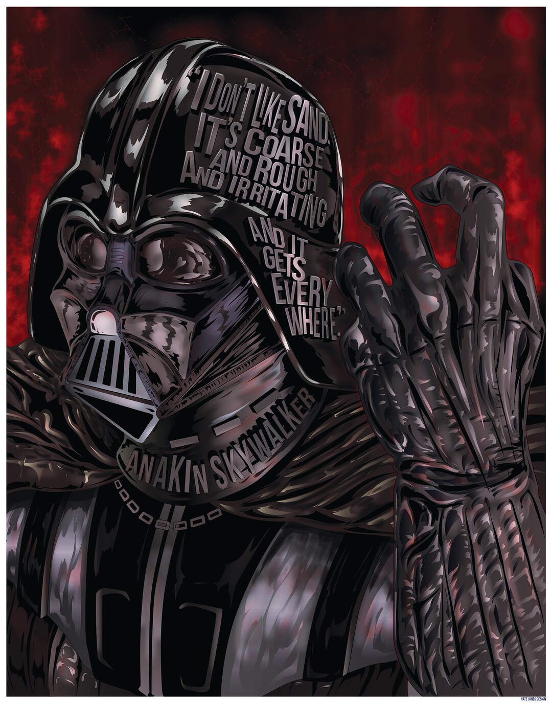 Darth Vader Famous Hair Lines Print Typography and - Etsy