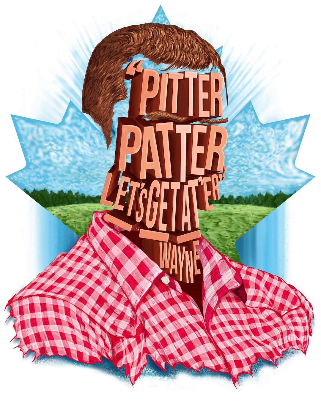 Wayne Famous Hair Lines Print, Typography and Illustration Mix, Fan Art ...