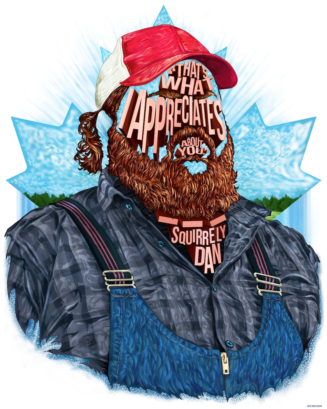 Squirrely Dan Famous Hair Lines Print, Typography and Illustration Mix ...