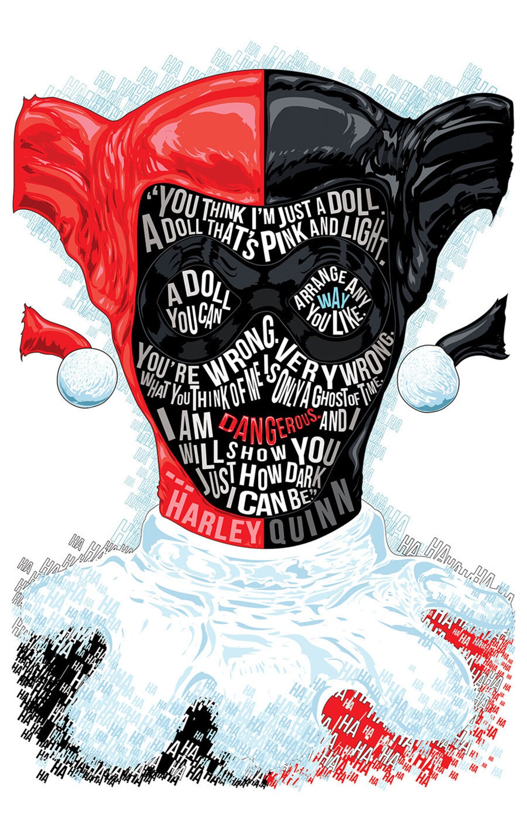 Harley Quinn Famous Hair Lines Print Typography and - Etsy