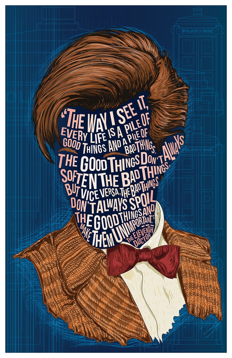 11th Doctor / Matt Smith Famous Hair Lines Print Typography - Etsy