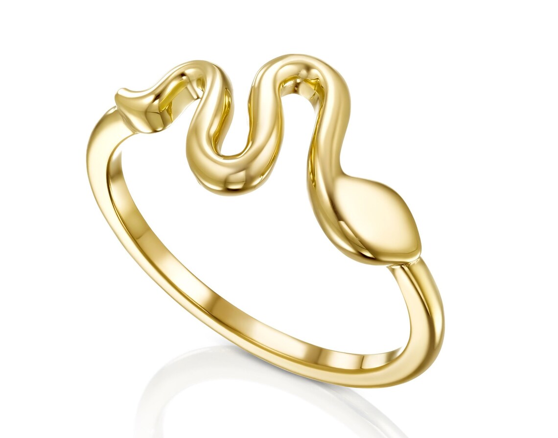 Solid Gold Snake Ring - Etsy