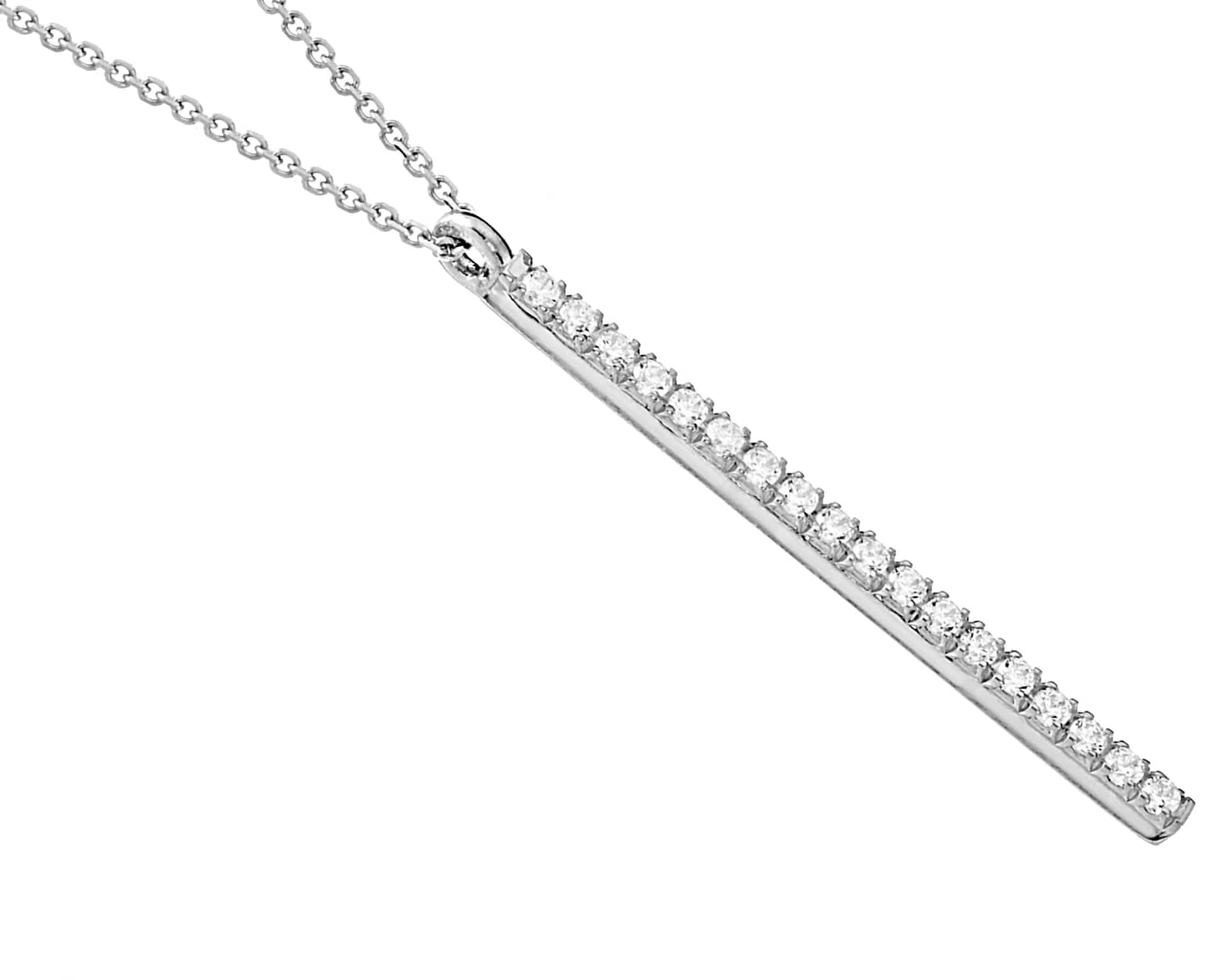 Diamond Bar Necklace Solid Gold Vertical Diamond Bar Pendant - Etsy