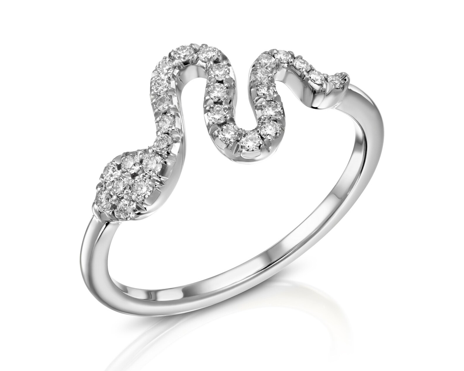 Diamond Snake Ring Set With 28 Diamonds | Etsy