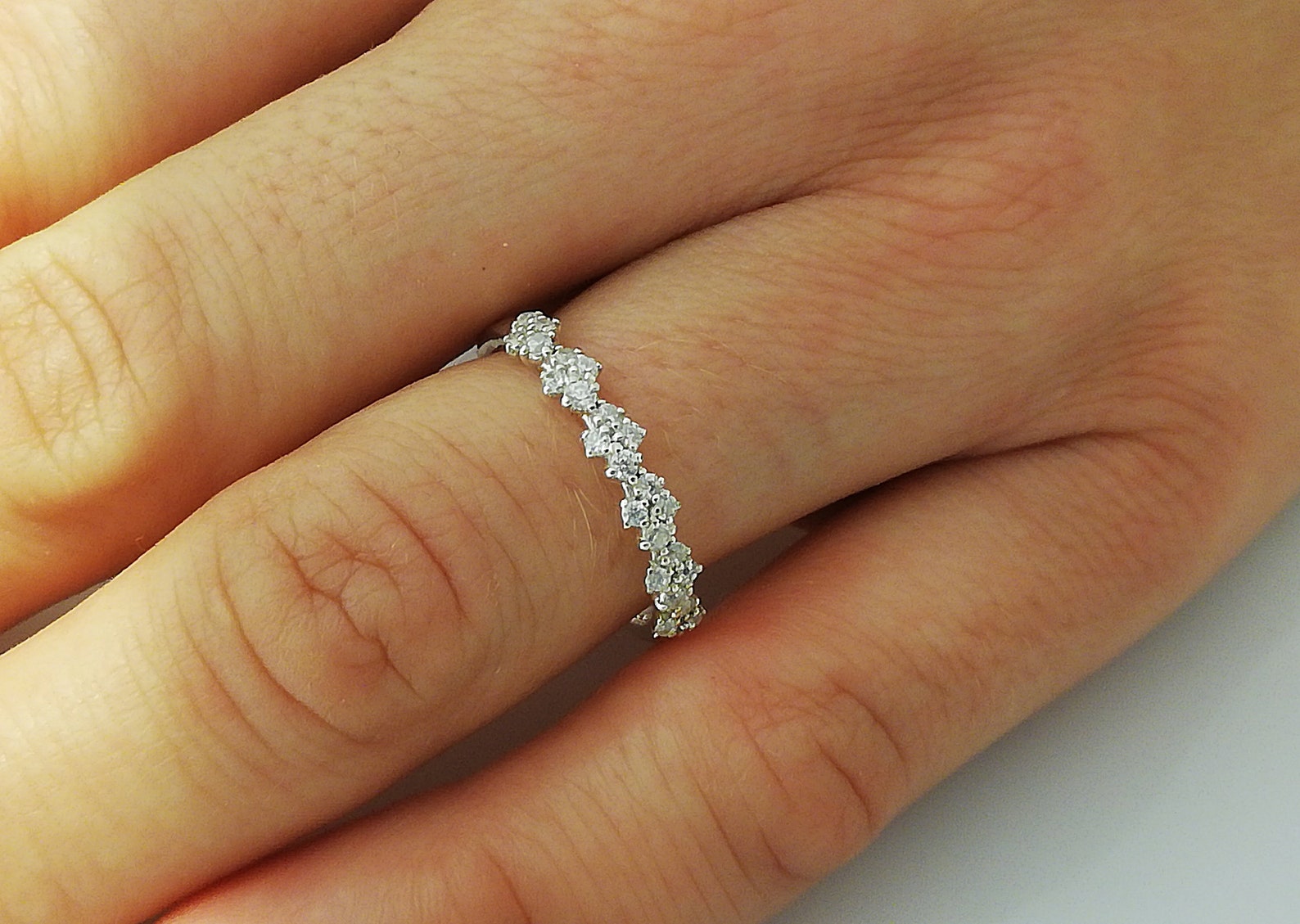 Diamond Cluster Band Ring Gold Multistone Diamond Ring - Etsy