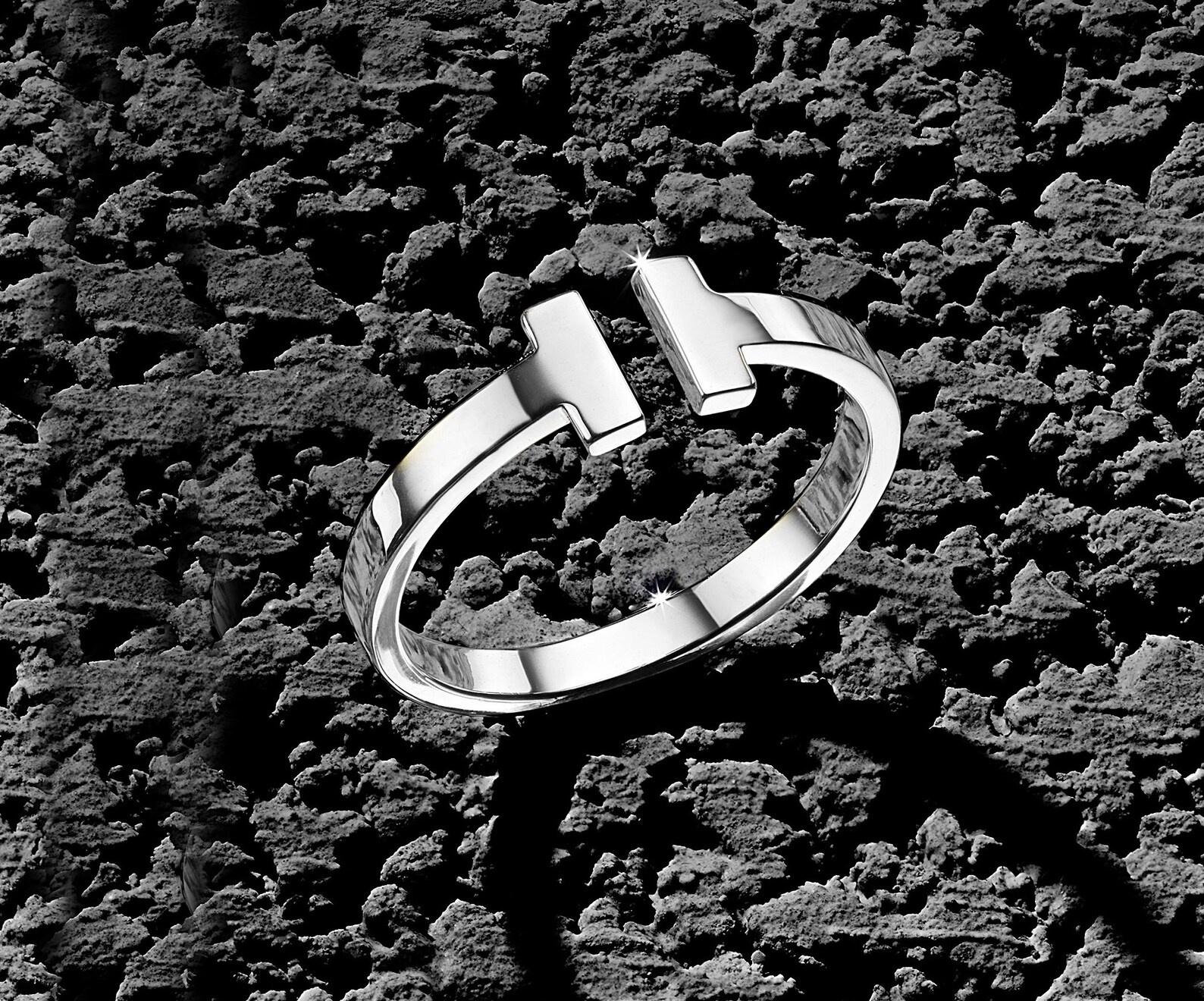 14k Double Bar Ring Solid Gold Open Front T Ring - Etsy