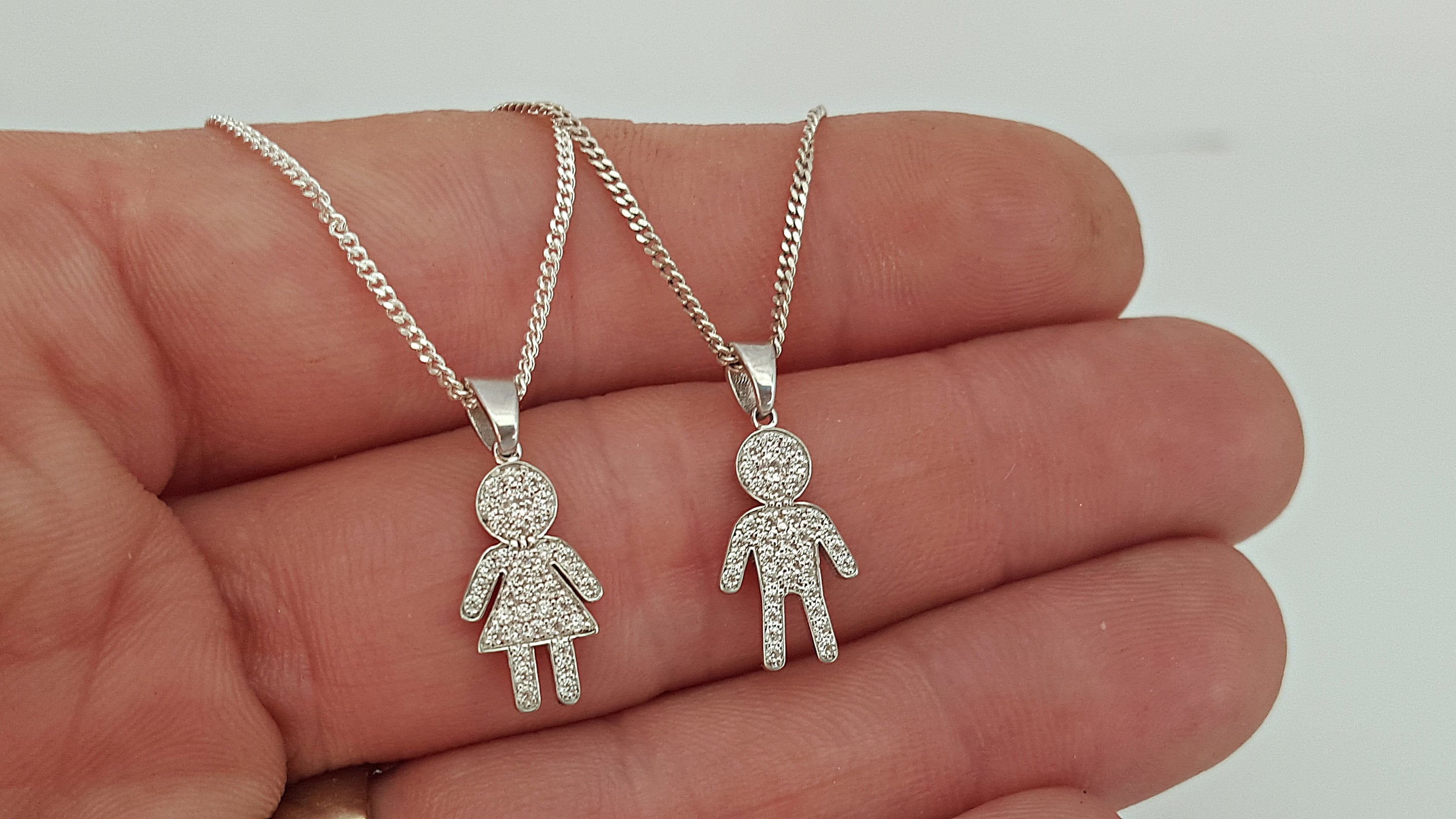 New mom necklace Children necklace Diamond Girl necklace | Etsy