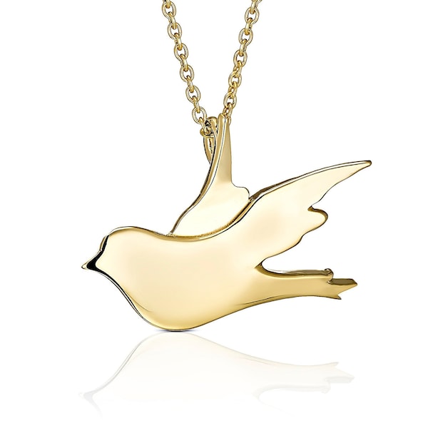 Gold Bird Pendant - Etsy