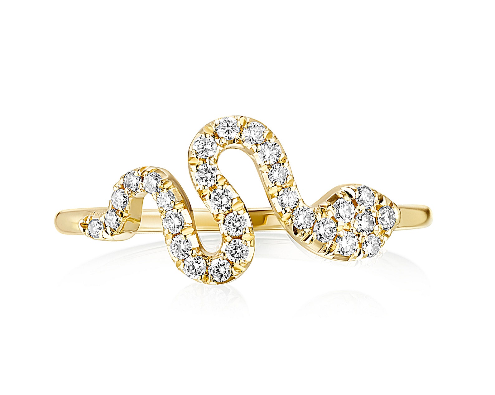Diamond Snake Ring Set With 28 Diamonds - Etsy