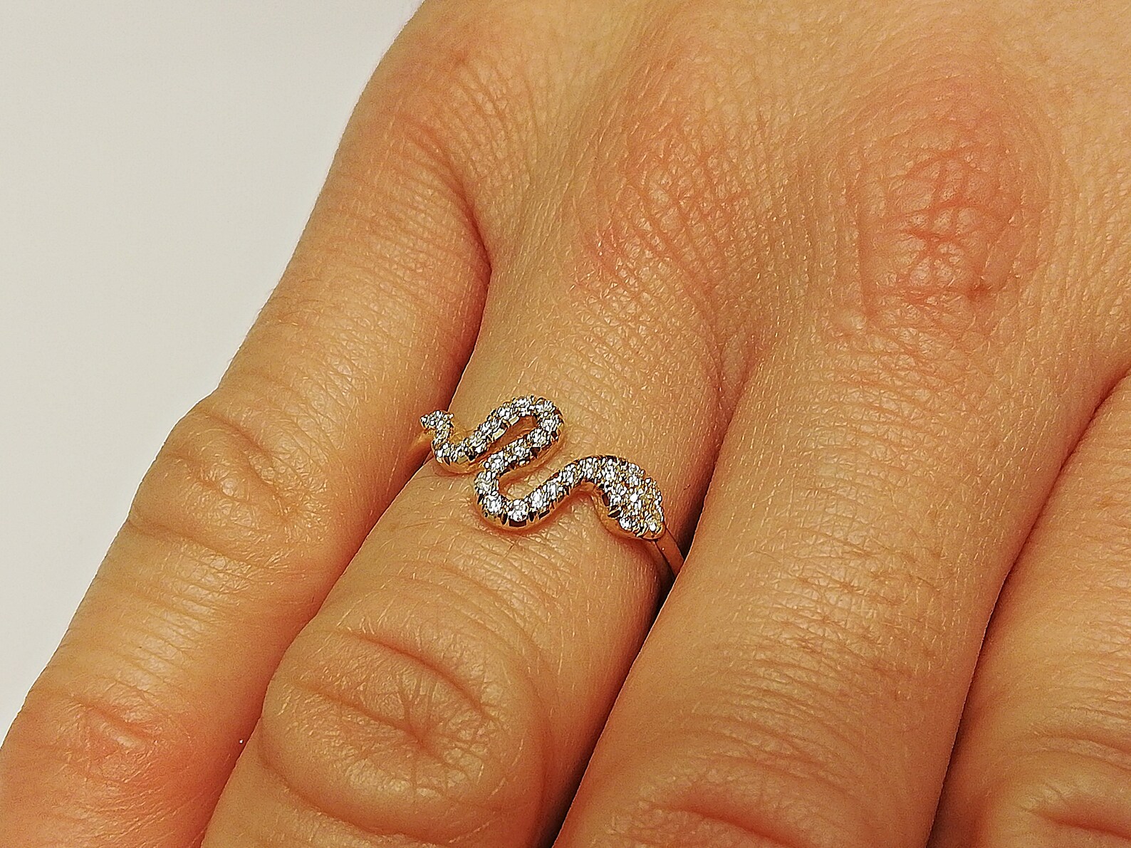 Diamond Snake Ring Set With 28 Diamonds | Etsy