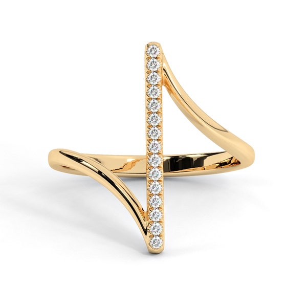 Diamond Bar Ring - Etsy